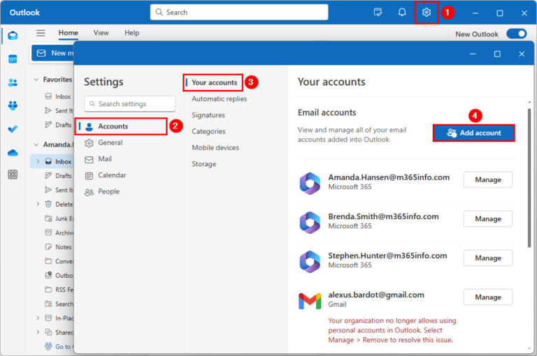 How to Prevent Users from Adding Personal Accounts in Outlook - o365info